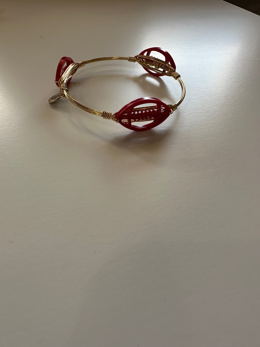 Red Acrylic Football Bangle – Darby's Village