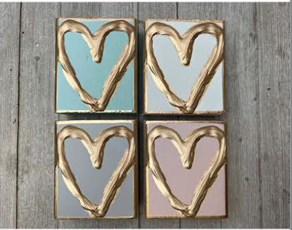 4x4 Gold Heart Art – Darby's Village